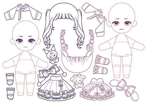 Sub 🍧랜덤 산리오 한복 종이구관 언박싱🍧 🍭무료 도안공유🍭 종이구관 그리는법 쉬운 만들기 페이퍼 크래프트 미니어쳐 종이인형 옷입히기 네이버 블로그