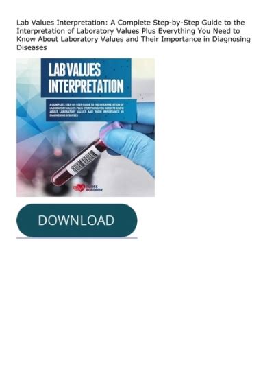 download ⚡️ lab values interpretation a complete step by step guide to the interpretation of
