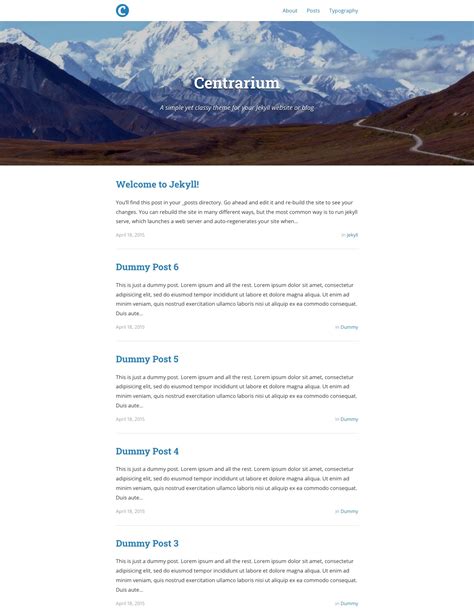 Centrarium A Simple Classy Blog Theme Jekyll Themes