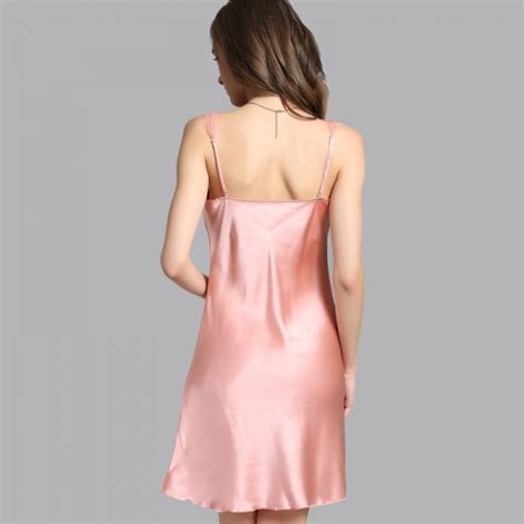 Sexy Sling Pink Silk Pajamas For Women Sexy Sling Pink Silk Pajamas For Women