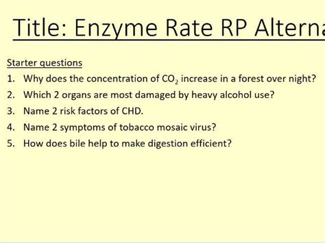 Enzyme Rate Of Reaction Required Practical Teaching Resources