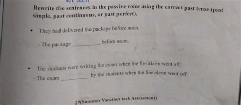 Rewrite The Sentences In The Passive Voice StudyX