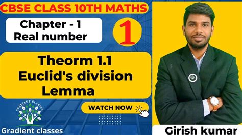 Euclids Division Lemma Algorithm Real Numbers Class 10th Maths