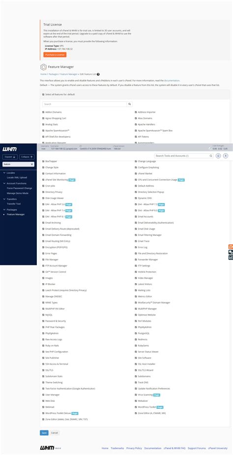 Select Php Version Rcpanel