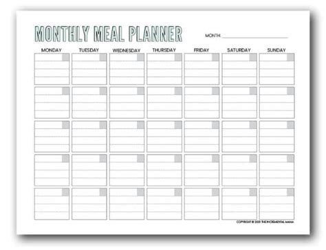 Free Monthly Meal Plan Printable Totally Free Printables