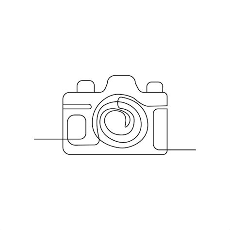 Premium Vector Vector In One Continuous One Line Drawing Of Camera Hand Drawn Minimalist