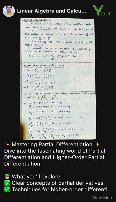Sonti Vivek Sai On Linkedin Partialdifferentiation Calculusmadeeasy Learnsmart