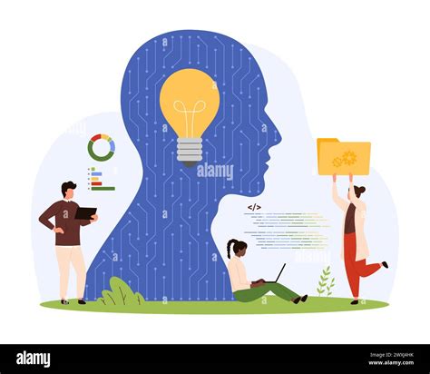 Ai Machine Learning Software Development Tiny People Work With Algorithms And Codes Neural