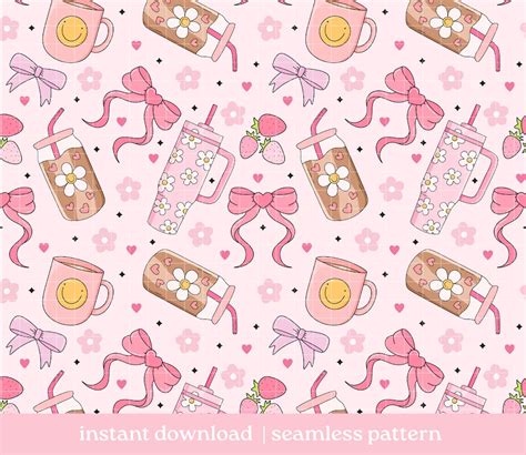 Pink Essentials Seamless Pattern Soft Girl Pattern Digital Download Seamless Pattern Girly