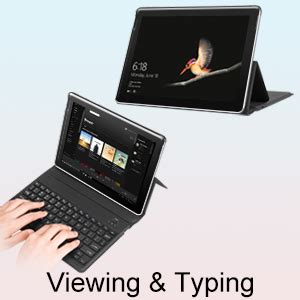 Amazon Com Chesona Surface Go Case With Keyboard Ultra Thin Stand Pu Leather Business Cover