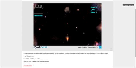 67 Publish Prototype To Unity2d Game Galaxy Shooter Dev Log