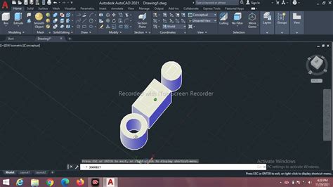 How To Use Subtract Command In Autocad 2021 3d In Hindihow To Subtract