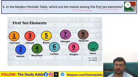 5 In The Modern Periodic Table Which Are The Metals Among The First