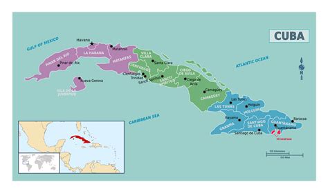 Detailed Regions Map Of Cuba Cuba North America Mapsland Maps