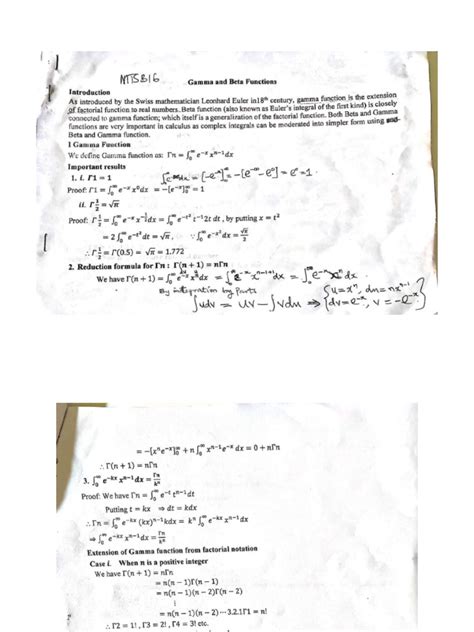 Mts 316 Gamma And Beta Function Compressed Pdf