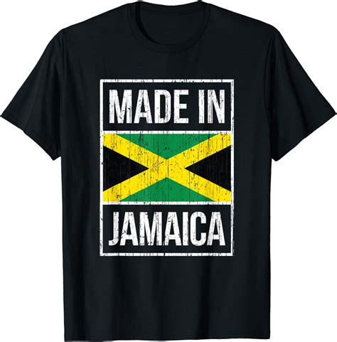 Made Jamaica Flag Jamaican Vintage Throwback Souvenir T Shirt