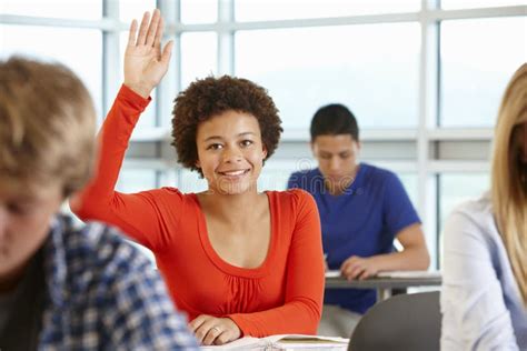 Student Asking Question In Class Stock Image Image Of Multi Academic