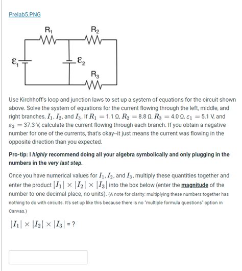 Solved Use Kirchhoff S Loop And Junction Laws To Set Up A Chegg Com