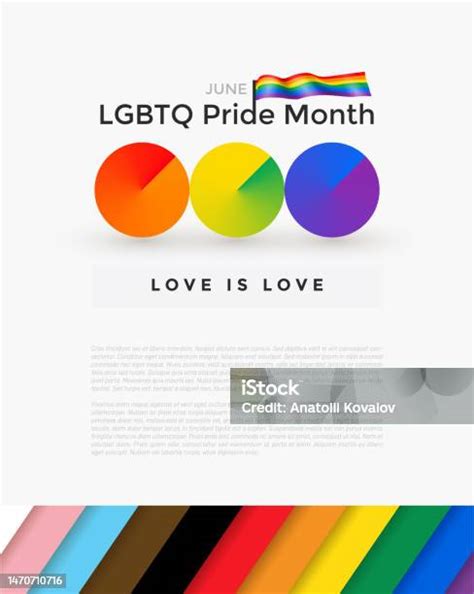Lgbtq Pride Month Poster Lgbtqia Pride Month Text On White Background