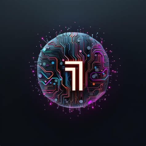 미래형 Ai 및 신경망 로고 프리미엄 사진