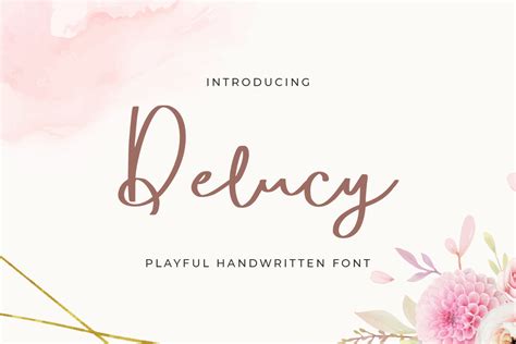 Delucy Playful Handwritten Script Font On Yellow Images Creative Store 132756