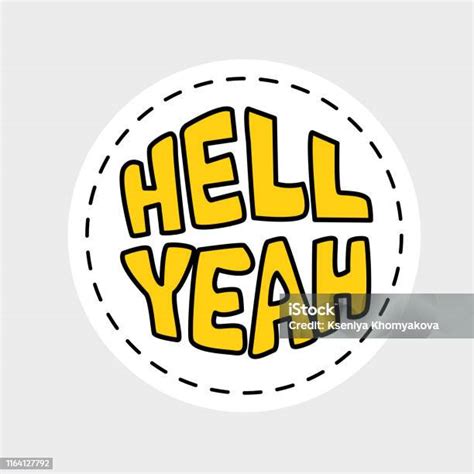 배지 스티커 또는 패치용 격리된 이미지입니다 벡터 그림입니다 레터링 지옥 예 감정에 대한 스톡 벡터 아트 및 기타 이미지