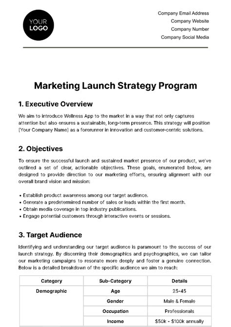 Free Marketing Launch Strategy Program Template To Edit Online