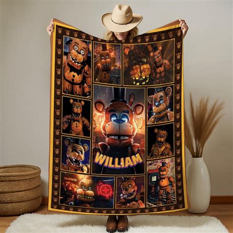 Personalized Five Nights At Freddy Blanket Freddy Fazbear Bonnie Chica
