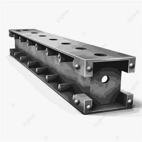 철제 빔 벡터 스티커 클립 아트 구멍이 있는 금속 레일 스트립 만화 상표 클립 아트 Png 일러스트 및 벡터 에 대한