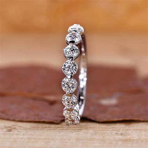 Round Diamond Half Eternity Band With Shared Prong Setting Classic