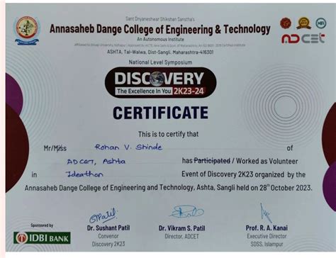 Rohan Shinde On Linkedin Discovery2k23 Foodtechnology Paperpresentation Volunteering