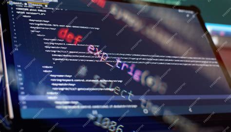 Premium Photo Software Developer Programming Code Abstract Computer Script Code Selective Focus