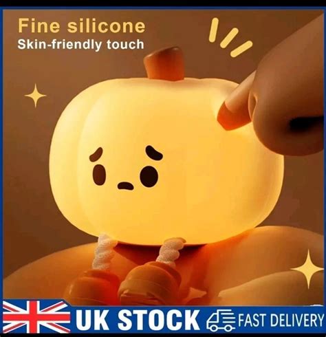 Pumpkin Night Light Cute Silicone Lamp Halloween Portable With Timer Touch £11 50 Picclick Uk