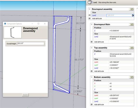 Making A Dynamic Gutter Downspout Dynamic Components Sketchup Community