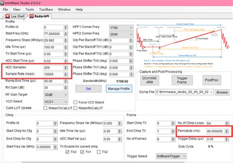 Dca1000evm Parameter Modification When Dca1000evm And Iwr1443 Boost