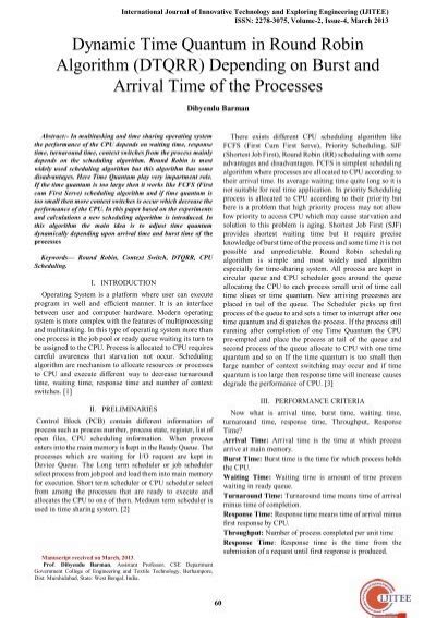 Dynamic Time Quantum In Round Robin Algorithm Dtqrr