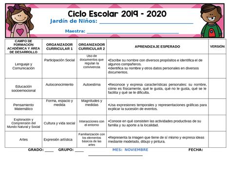 Planeacion Preescolar Tercero Docsity