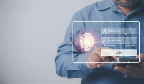 Premium Photo Businessman Thumbs Up To Scan With Virtual Fingerprint