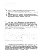 Problem Set 1 Docx Jerron Martin Newill Microeconomics Problem Set 1 8 19 22 Question 0 A