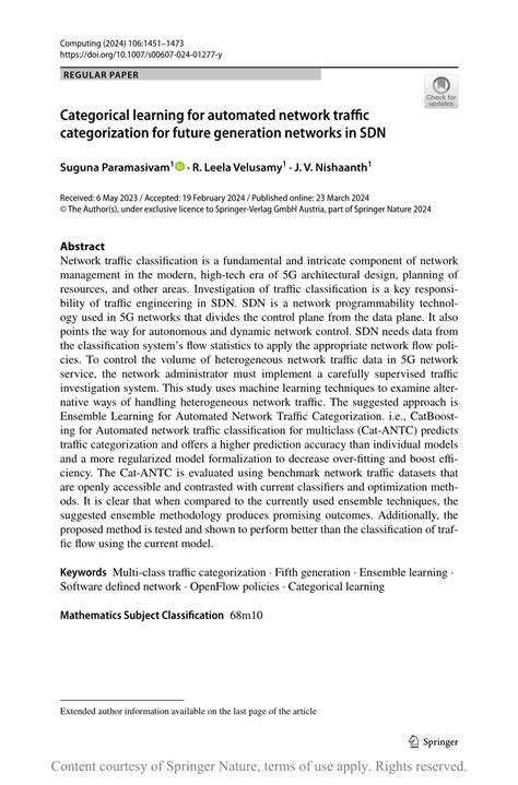Categorical Learning For Automated Network Traffic Categorization For Future Generation Networks