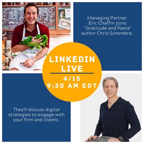 My Law Partner Eric Chaffin Will Join Author Chris Schembra Tomorrow Morning On Linkedin Live