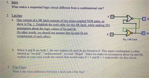 Solved Intro What Makes A Sequential Logic Circuit Chegg Com