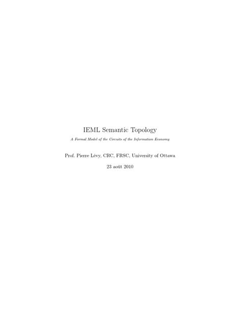 Ieml Semantic Topology Pdf Group Mathematics String Computer Science