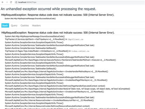 C How To Bypass Web Server Errors With Asp Net Core Stack Overflow
