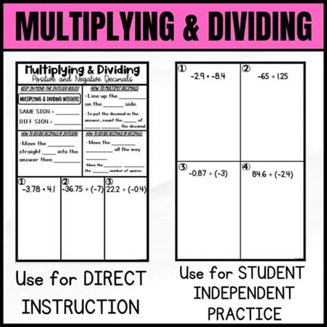NOTES Add Subtract Multiply Divide Positive Negative Decimals