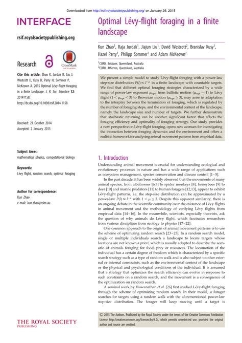 Pdf Optimal Levy Flight Foraging In A Finite Landscape