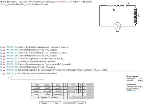 17 Problem 6 In A Simple Ac Circuit Shown On The