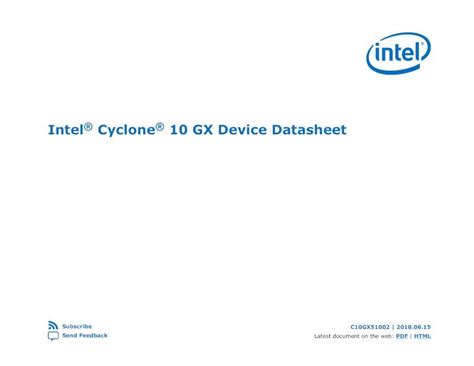 Pdf Intel® Cyclone® 10 Gx Device Datasheetintel® Cyclone® 10 Gx