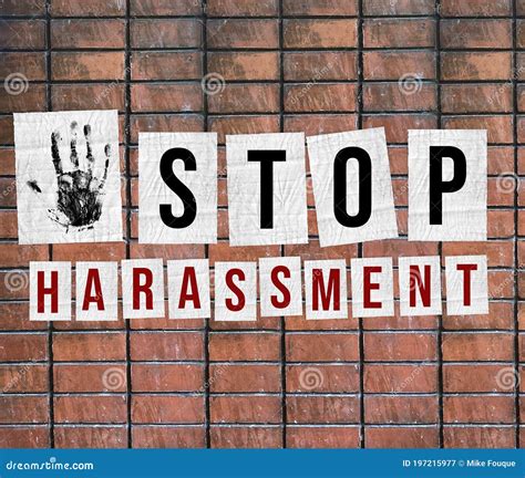 Stop Harassment Concept Banner Illustration Stock Illustration