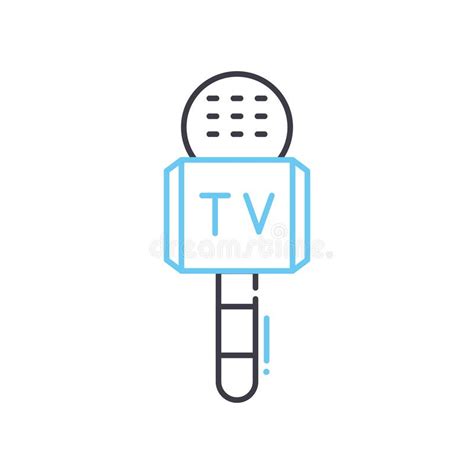 Microphone Line Icon Outline Symbol Vector Illustration Concept Sign Stock Vector